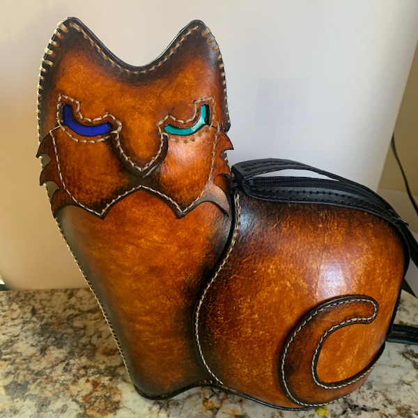 Cat Leather Bag Pattern PDF - by Leatherhubpatterns - Etsy