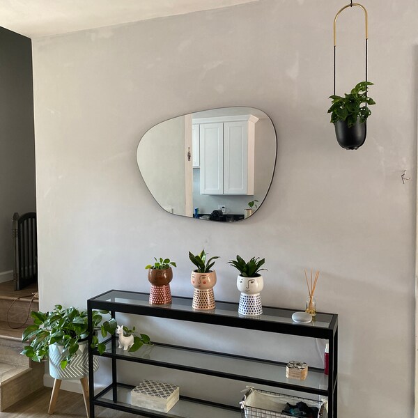 Asymmetrical Bathroom Mirror With Led Lights, RGB Led Vanity Mirror ...