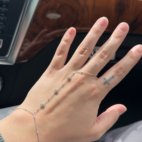 Diamond Hand Bracelet by Caitlyn Minimalist • Hand Chain Bracelet With ...