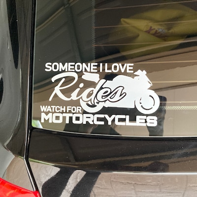 Lady Biker Riding Vinyl Decal - Etsy