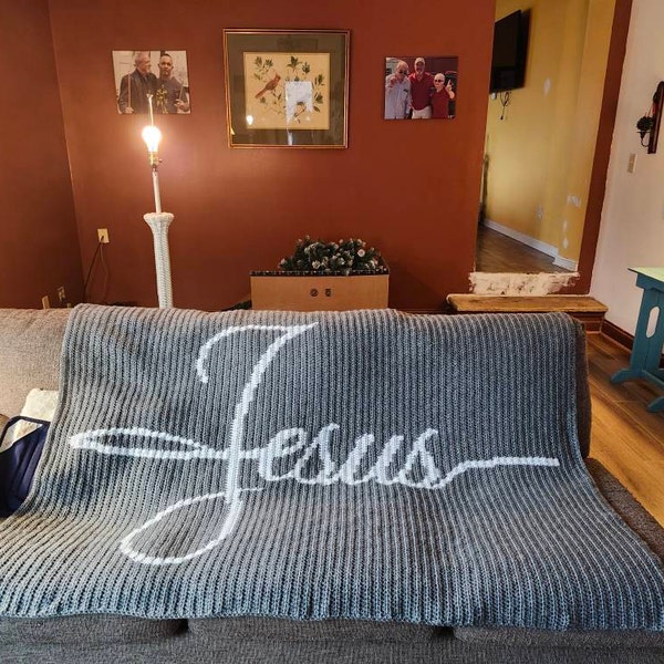 Jesus Saves Graphghan | Crochet Afghan Pattern | Half Double Crochet ...