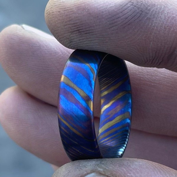 Mokume Tizr, Zr&tidamascus Round Rod for Mokume Titanium Rings ...