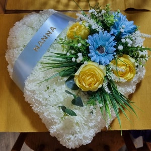 Summer Garden, Artificial Spray Funeral Flowers Coffin Topper Memorial ...