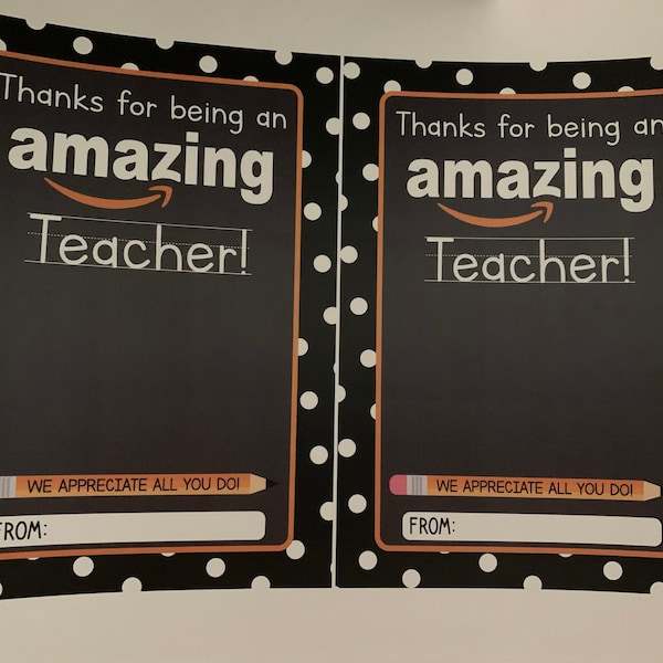 PRINTABLE Amazon Gift Card Holder, Teacher Thank You , Teacher Gift ...