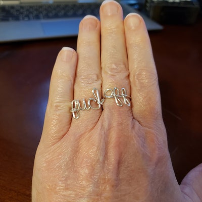Fuk off Ring, Wire F Word Ring, F off Ring, Set of 2 Rings, Mature ...