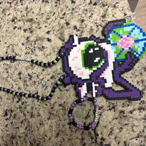 Doodlebob Riddim Worm Perler Kandi Necklace for Raves and Festivals - Etsy