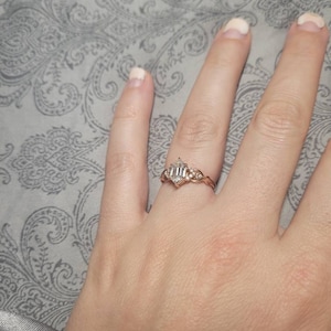 Unique Double Curved Moissanite Wedding Band Solid Gold Moissanite Ring ...