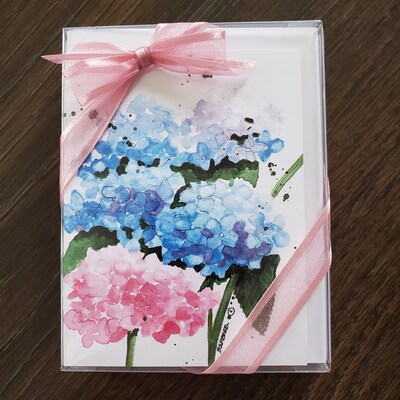 Note Cards Blue Flowers Handmade Notecards No. 1893 Pretty - Etsy