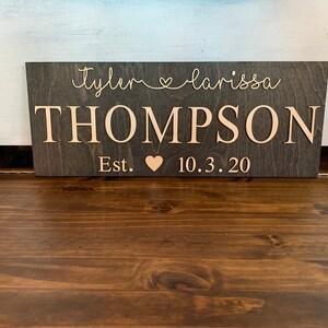 Custom Wooden Sign Personalized Wedding Gift Wedding Present 3D Last ...