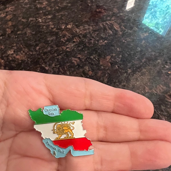 Iran Flag Pin - Persian Pin - Shir O Khorshid - Enamel - Etsy