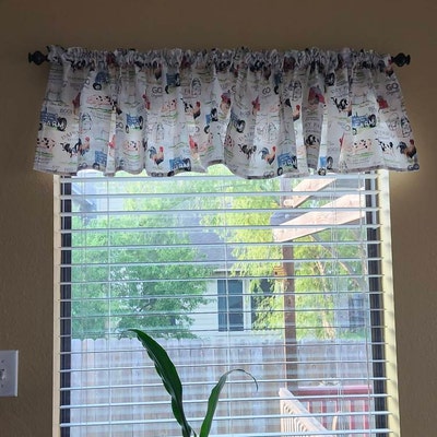 Dog Paw-ty Time Valance, Window Curtain Valances, Cotton Fabric, 43w X ...
