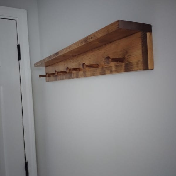 Shaker Peg Shelf, Peg Rack With Ledge, Pick Your Color and Size - Etsy