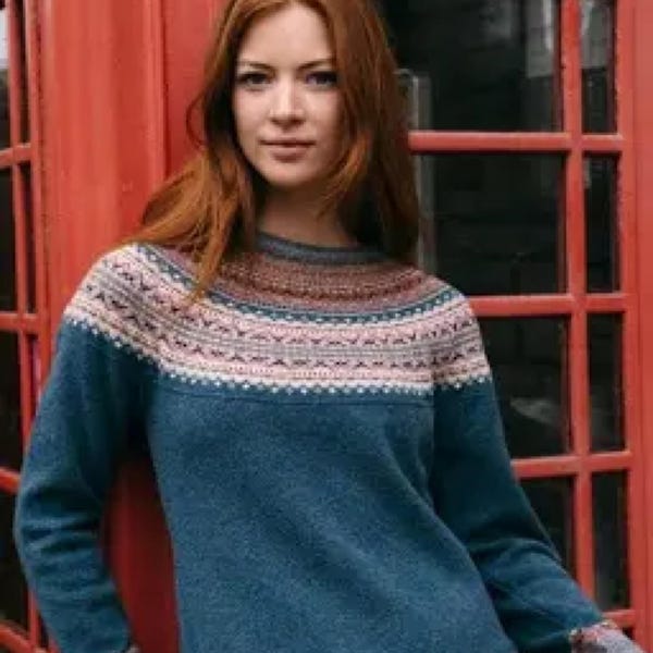 Alpine Short Sweater by Eribe in Piccalilli 100% Lambswool Fairisle ...