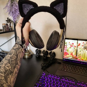 PATTERN | 3D Crochet Cat Ears for Headset - Etsy