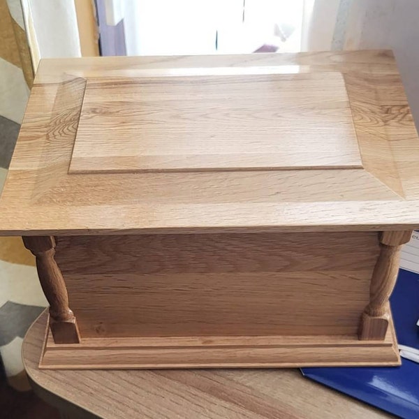 Double Adult Solid Oak Plain Urn/casket for Burial/cremation. Free ...