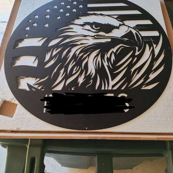 Custom Eagle US Flag Metal Sign, American Flag Gift, Personalized Name ...