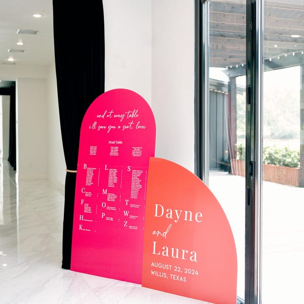 Arch Seating Chart Large Wedding Seating Chart Arched Panel With Easel ...