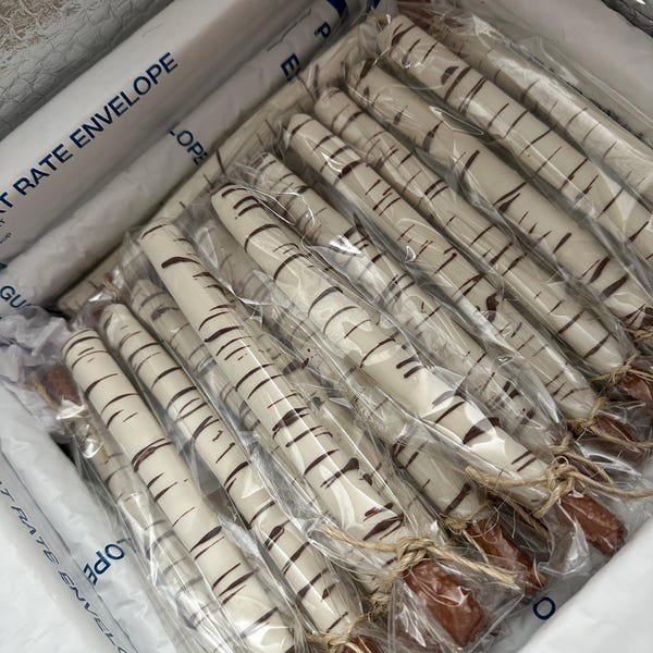 Chocolate Birch Bark Pretzel Rods | Individually Wrapped | Birch Wood ...