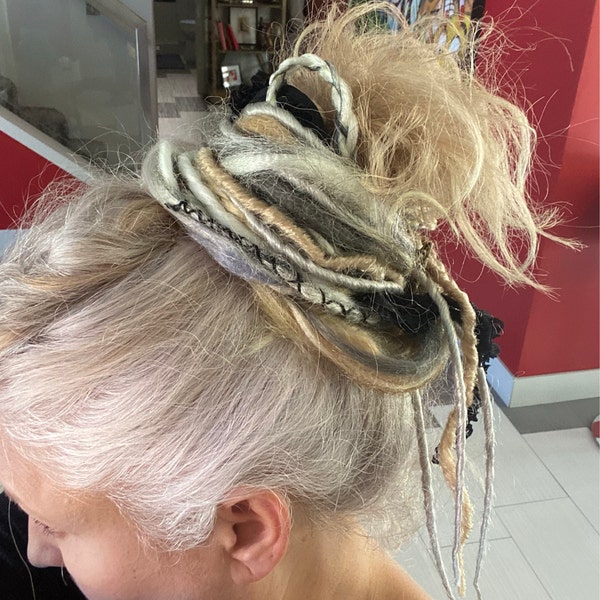 Viking Wedding Dreads in Greys Blondes and Silvers |nordic Dreads ...