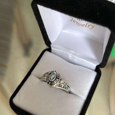 Customized Sterling Silver Womens High School Class Ring Gem Collection ...