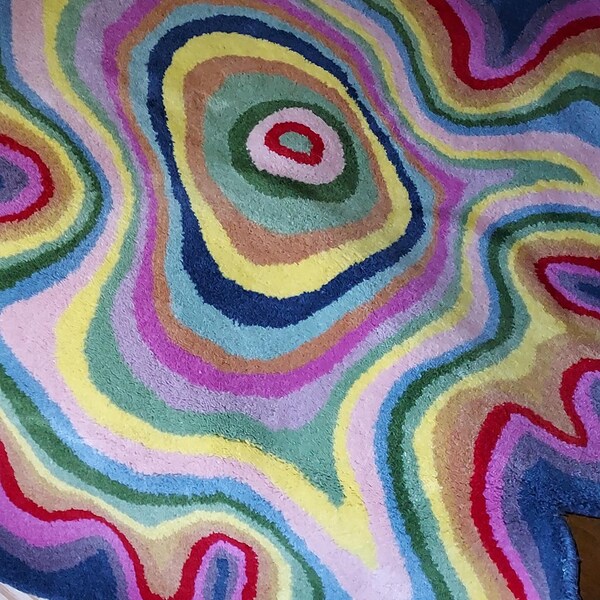 Leopard Pattern Rug Red & Blue Stunning Carpet Animal Print Rug for ...