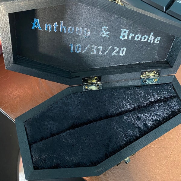 Vintage Inspired Coffin Ring Jewelry Box Victorian Gothic Skull Wedding ...