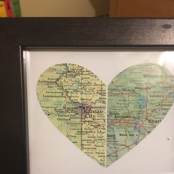 Graduation Gift for Graduate Personalized Map Heart Framed - Etsy