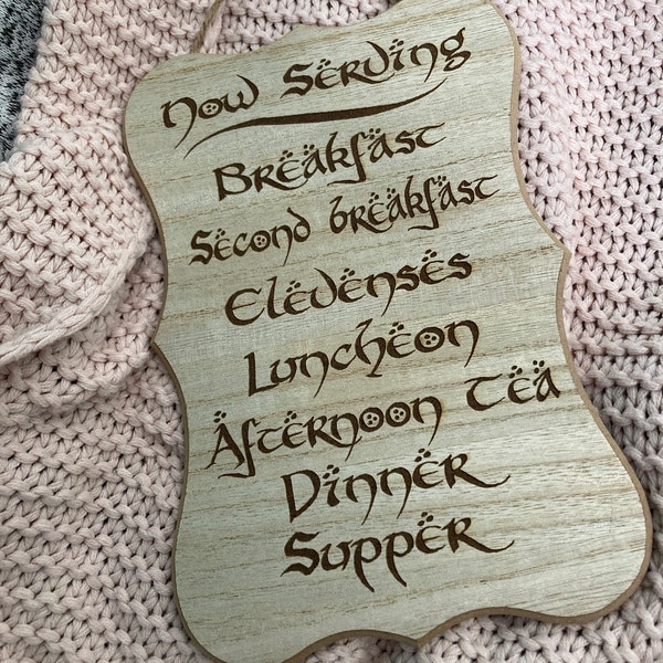 Scratch and Dent Sale!! Hobbit Daily Meals Engraved Plaque/sign. Very ...