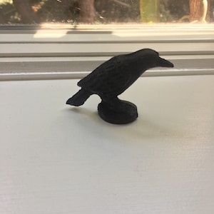 Cast Iron Crow on Base Home and Office Figurine Decor - Etsy