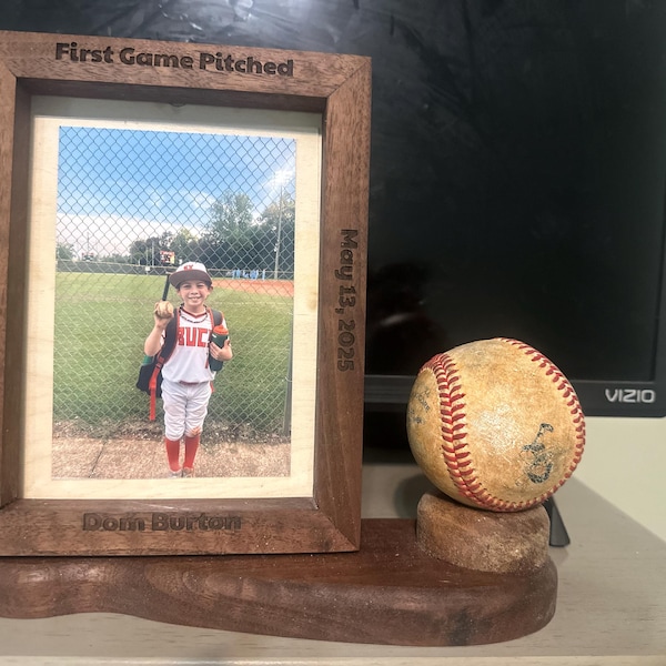 Softball and Baseball First Homerun (or Home Run) Frame and Ball Holder ...