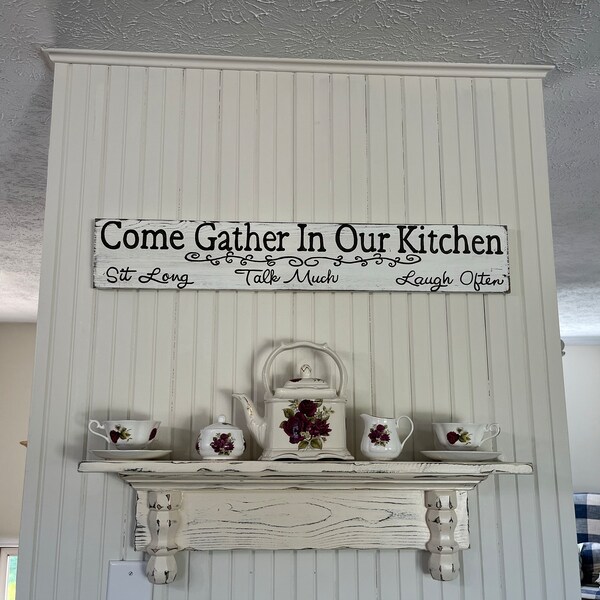 French Country Shelf / Distressed Floating Shelf / Kitchen Shelf ...