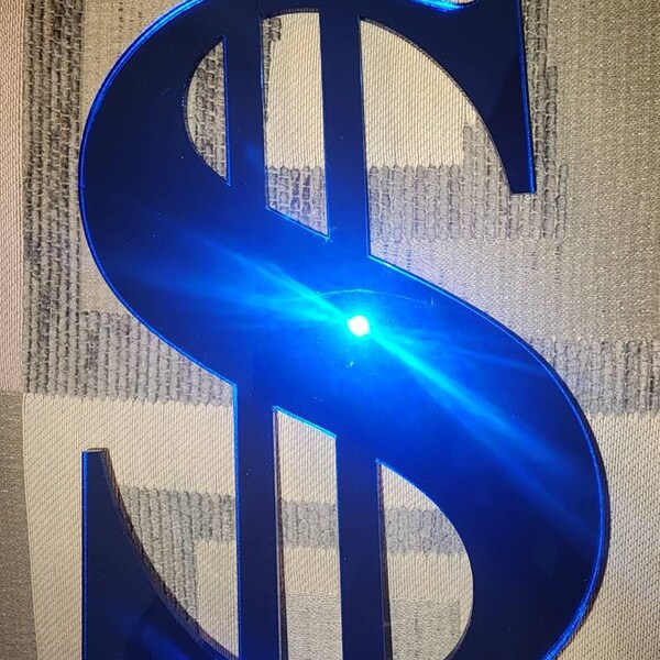 Large Dollar Sign Gold Mirror Backdrop Mirrored Money Sign Custom ...