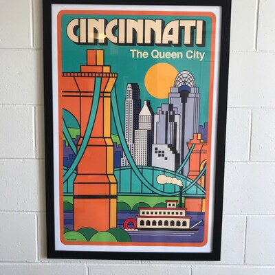 Cincinnati Poster, Cincinnati Wall Art, Cincinnati Art Print, Poster ...