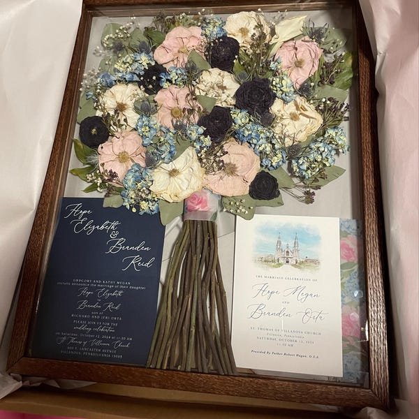 Bouquet Preservation Wood Shadow Box Floating Frame - Etsy