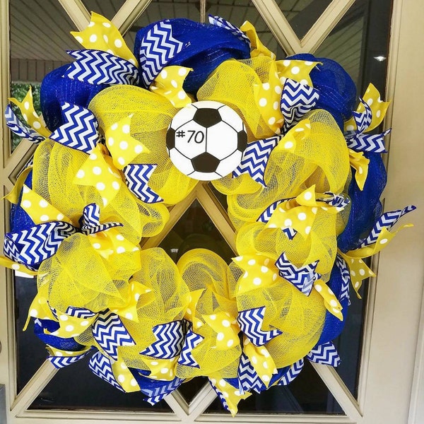 Sports Teams Deco Mesh Wreath, School Colors Wreath, College Wreath ...