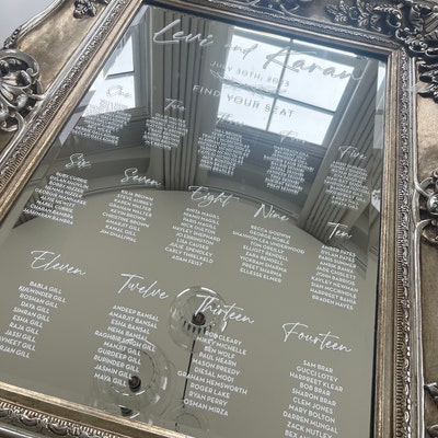 Mirror Wedding Table Plan Mirror Seating Chart Full Length - Etsy