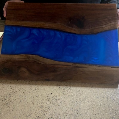 HANDCRAFTED Flowing River Cutting Board 18x12 Cedar & Resin - Etsy