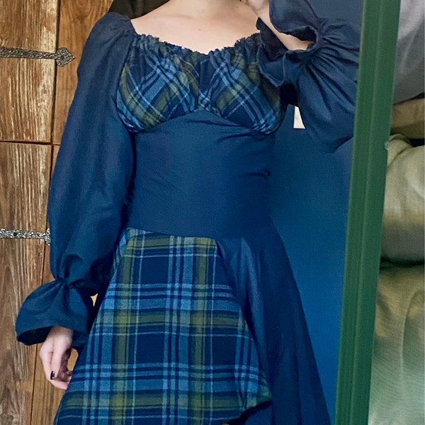 Celtic Dress Sewing Pattern, Short Medieval Dress, Puff Sleeve ...