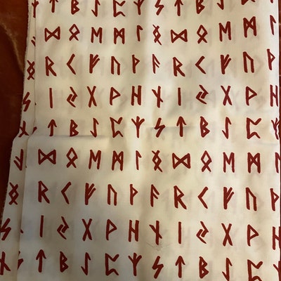 Nordic Rune Fabric Nordic Runes // Red by Thinlinetextiles Nordic Runes ...