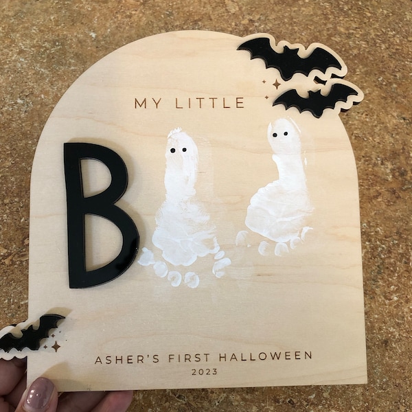 DIY Halloween Footprint Art | Baby’s First Halloween Keepsake | Gift ...