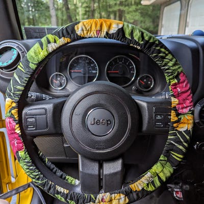 Bright Patchwork Steering Wheel Cover Full Grip Fabric Inside Flowers ...