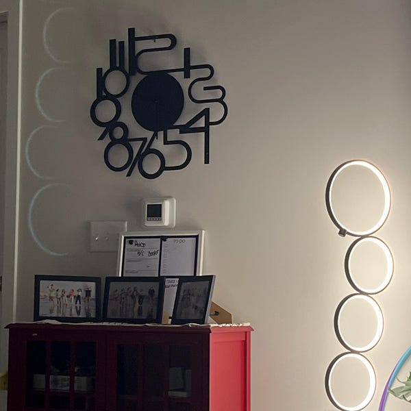 Abstract Numeric Wall Clock: Modern Floating Metal Art - Etsy
