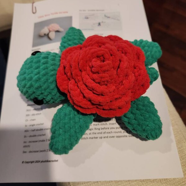 Crochet Rose Turtle Pattern: No-sew Amigurumi (PDF Pattern) - Etsy
