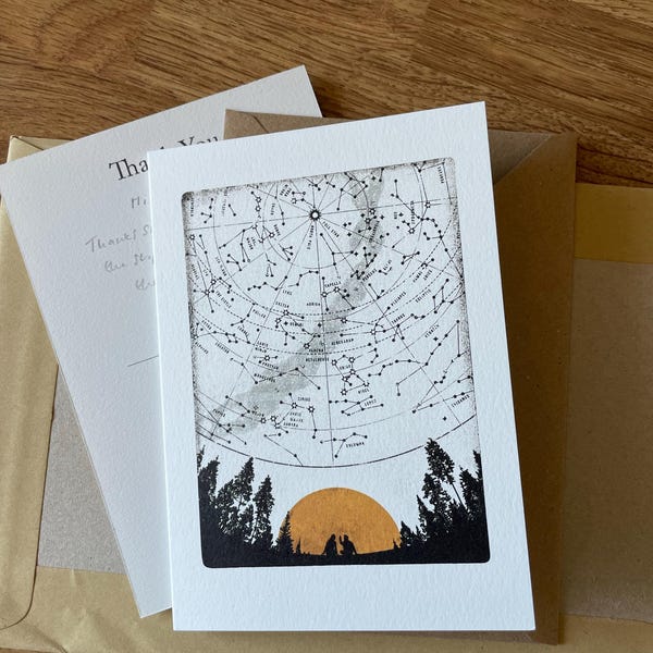 NORTHERN STARS Digital Art Print: Forest Constellation Poster A4, A3 ...