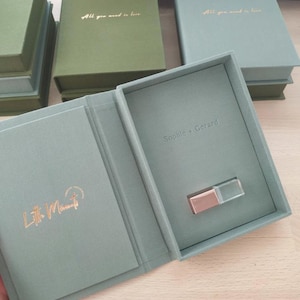 Custom Linen USB Box, Packaging for Flash Drive, Gift Box for Usb ...