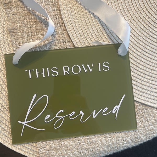 This Row is Reserved Sign for Wedding Ceremony, This Seat is Reserved ...
