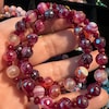 8mm Pink Fire Agate Beads, Full or Half Strand, Round, Purple Pink ...