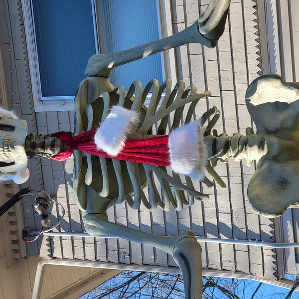 12’ Skeleton Santa Hat & Scarf (red) (skeleton NOT Included) - Etsy