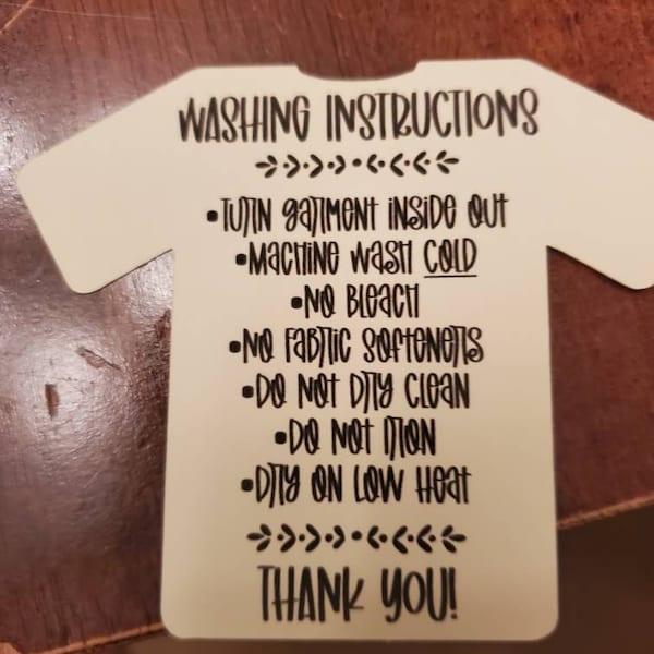 Sneaker Care Card - Shoe Care Card - Apparel Care Card - Care Card ...