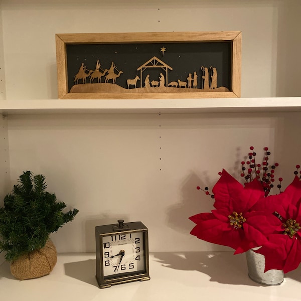 Small Wood Nativity Sign | Christmas Sign Decor | Christmas Sign | Wood ...